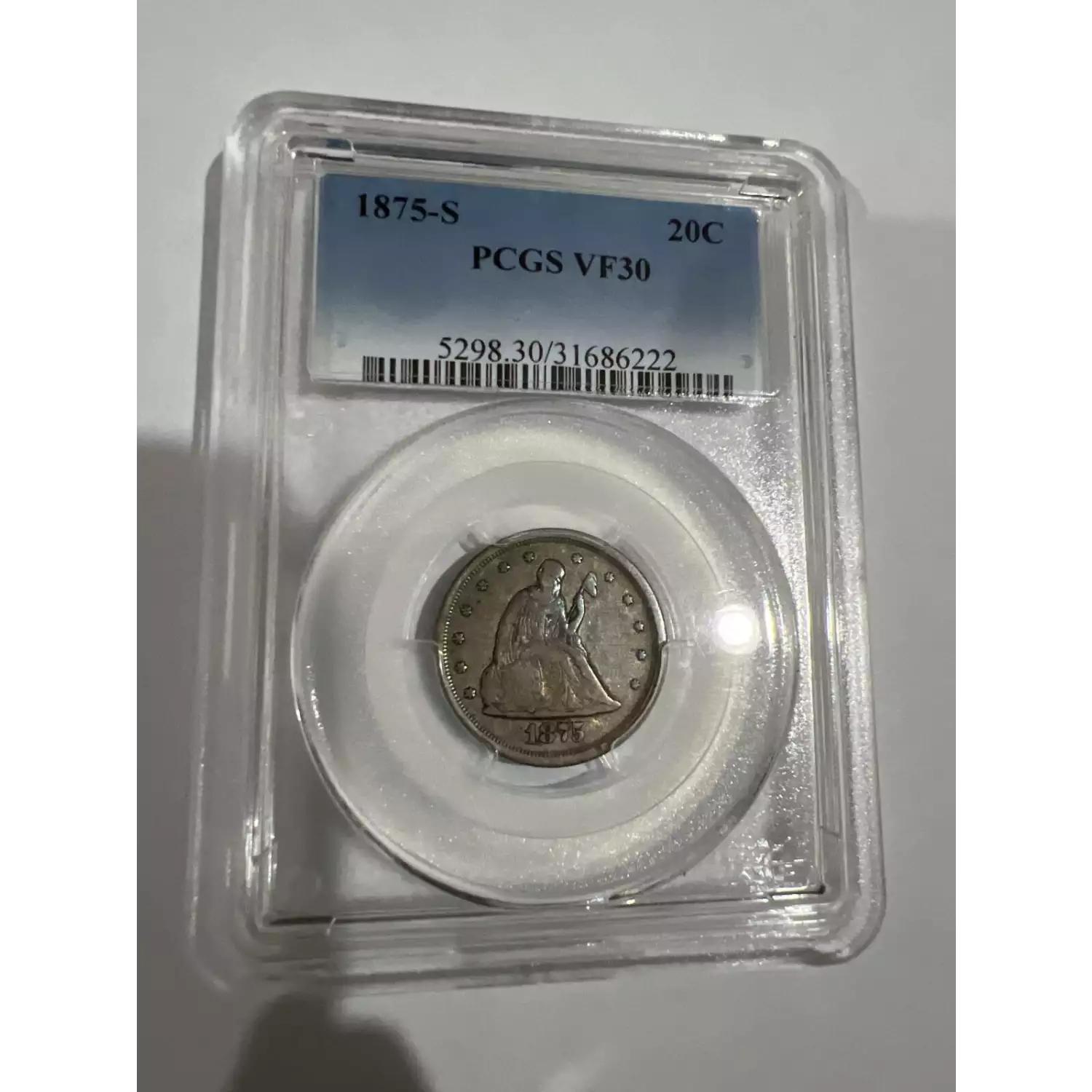 1875-S Seated Liberty Twenty Cents PCGS VF-30 - Hyatt Coins