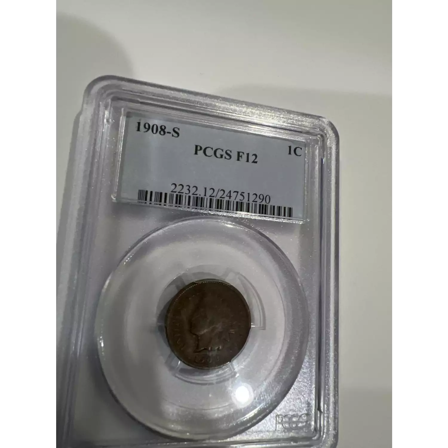 1908-S Small Cents Indian Head PCGS F-12 BN - Hyatt Coins