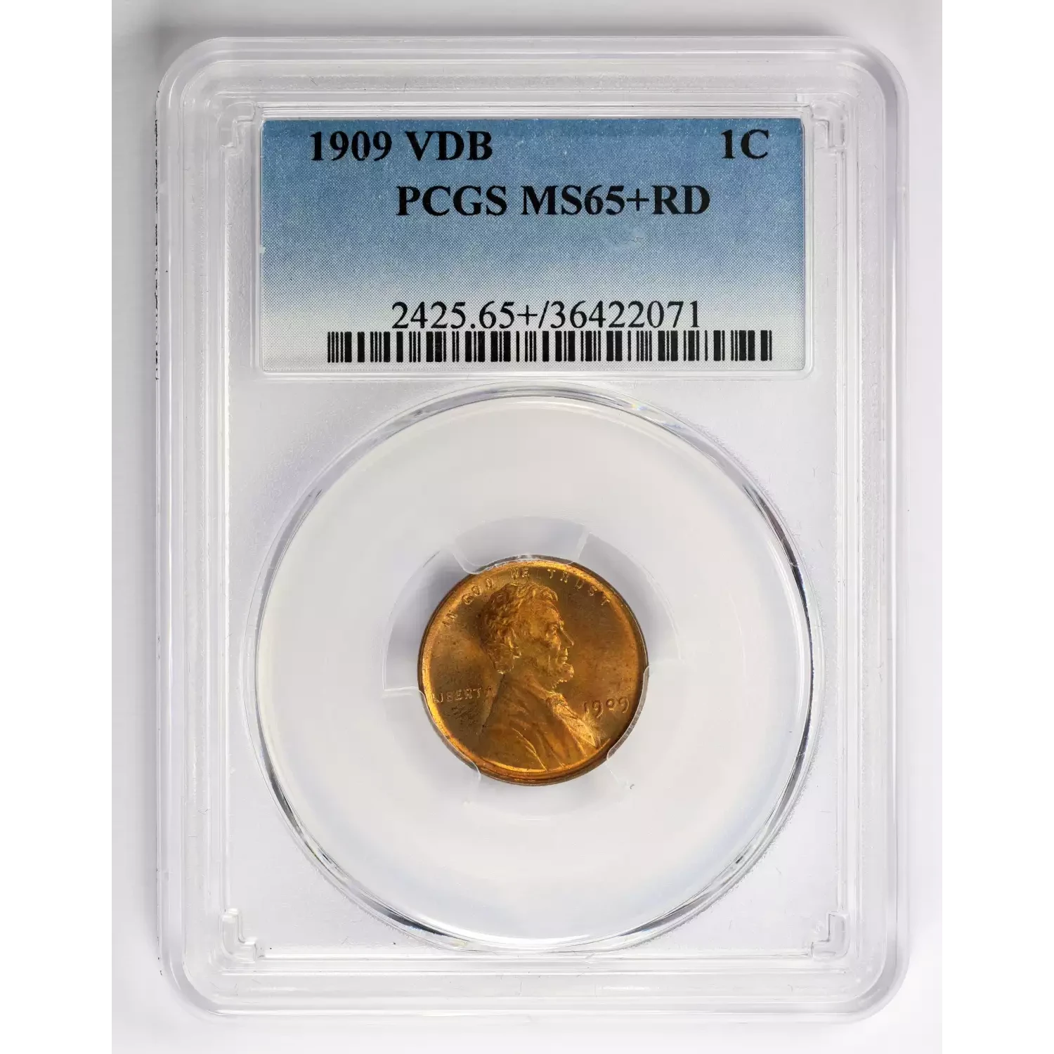 1909 Small Cents Lincoln, Wheat Ears Reverse PCGS MS-65+ RD VDB - Hyatt ...