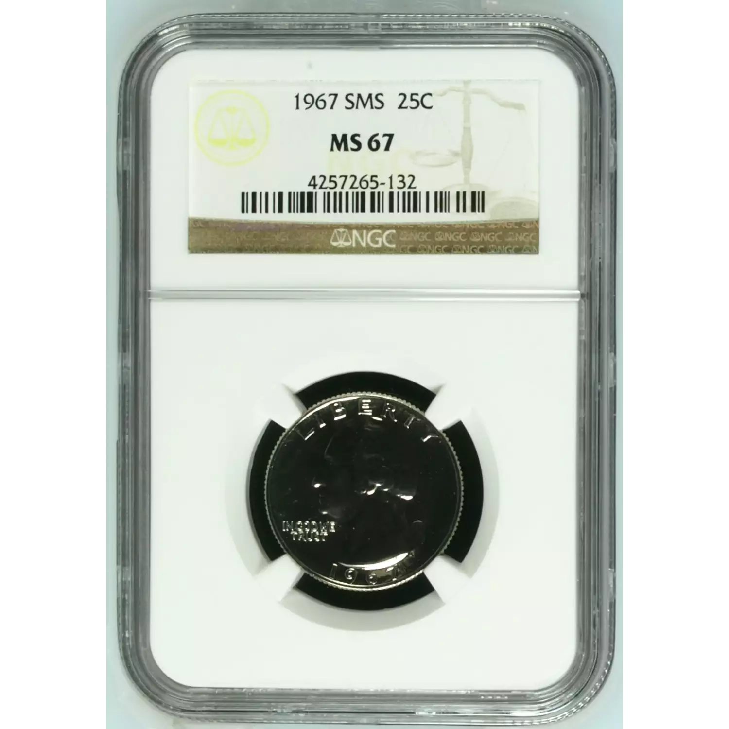 1967 Quarter Dollars Clad Coinage NGC MS-67 SMS - Hyatt Coins
