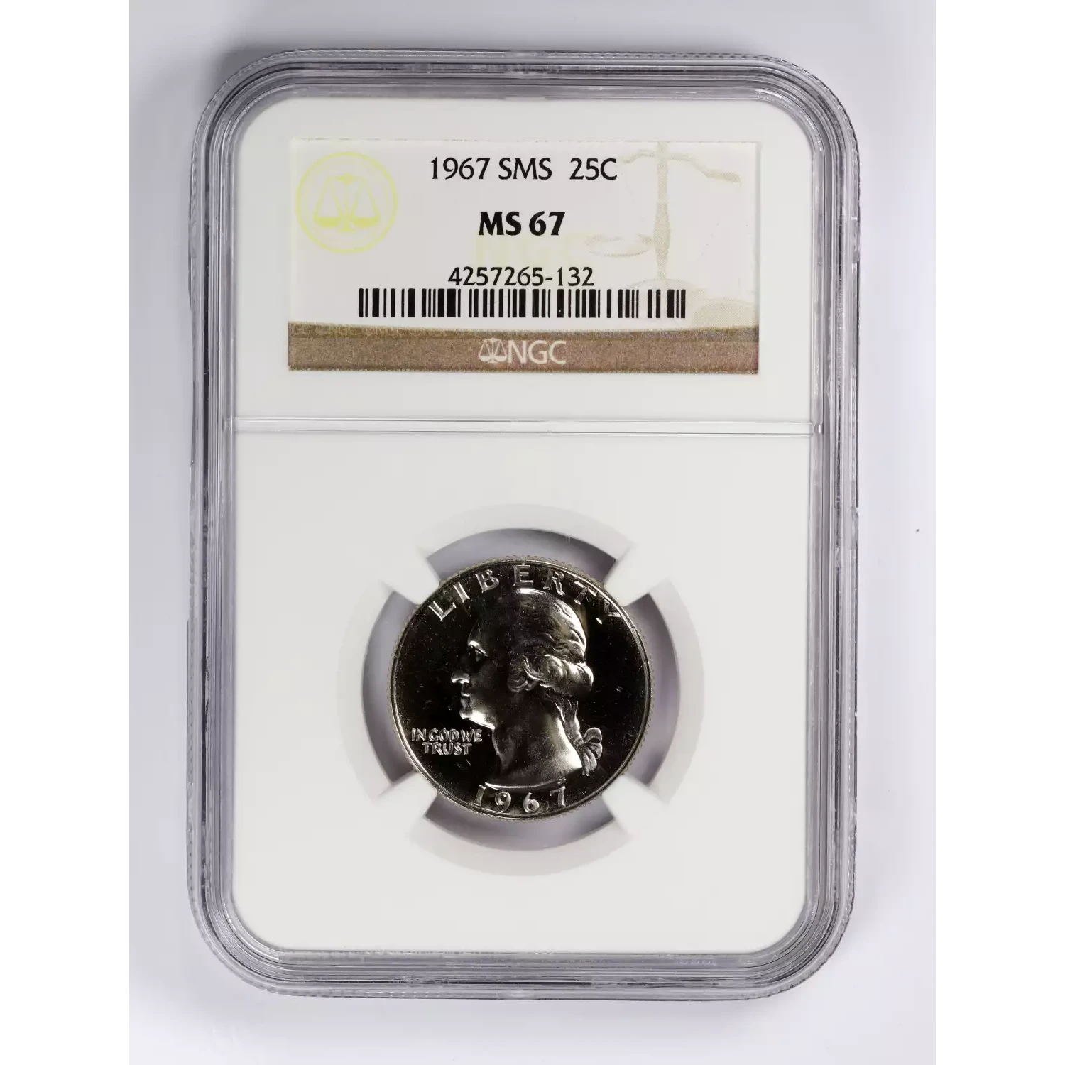 1967 Quarter Dollars Clad Coinage NGC MS-67 SMS - Hyatt Coins